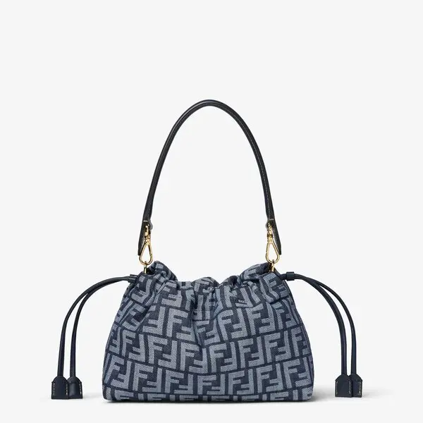 Fendi Baguette® Soft Medium Dark Blue Denim-effect Ff Jacquard Bag